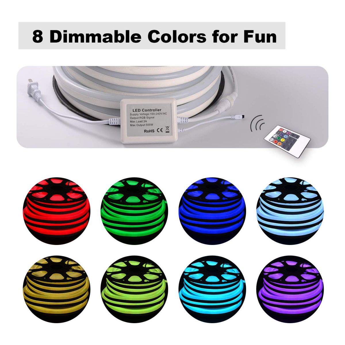 ETL CE 8*16mm Mini RGB Flexible LED neon light - 5007969 ETL LED strip ...
